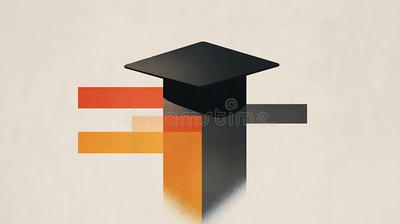 Abstract Graduation Cap Design with Colorful Blocks Stock Illustration ...