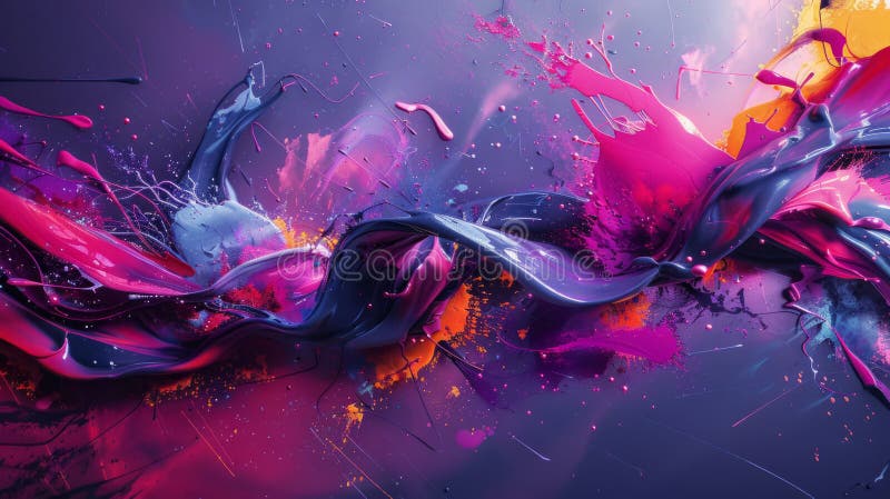 Abstract Graffiti Art with Surreal Shapes and Neon Colors Creates a ...