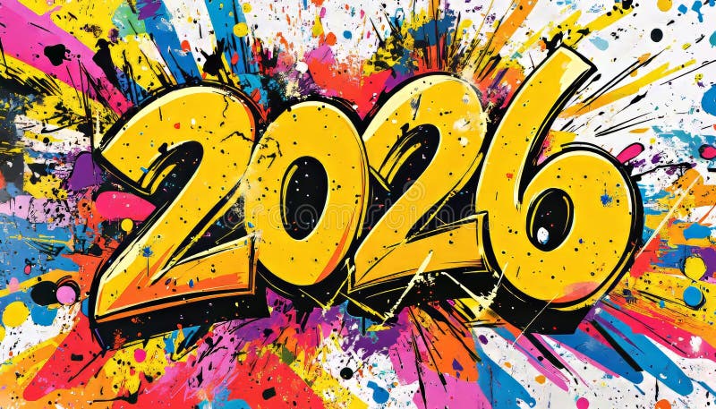 Abstract Graffiti Background with Vibrant Colors, Starburst, and the ...