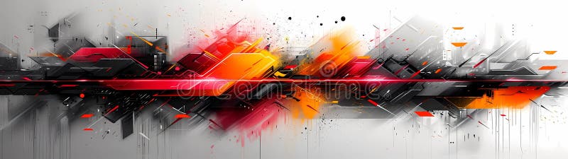 A Vibrant Collision of Sharp Edges and Geometric Forms, Radiating an ...