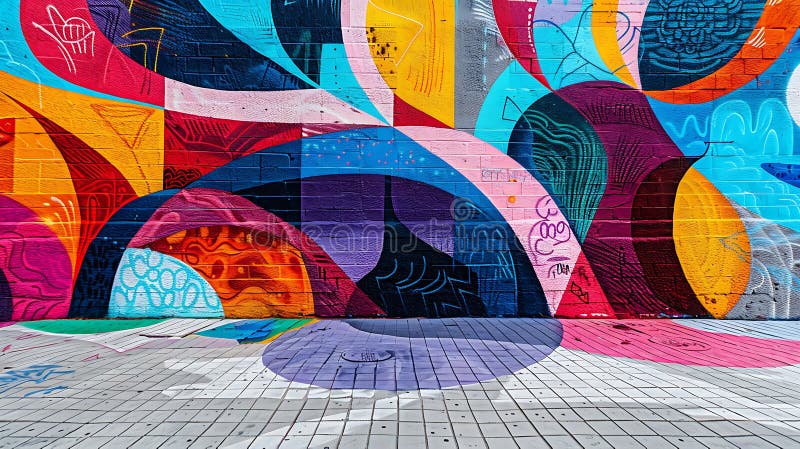 Abstract Graffiti Patterns in a Modern City Environment Stock ...