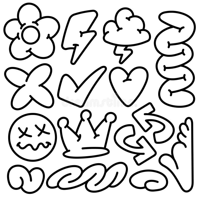 Abstract Graffiti Shape Element Stock Vector - Illustration of smile ...