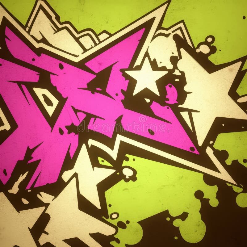 Abstract Graffiti Star Burst Design Stock Illustration - Illustration ...