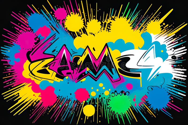 Abstract Graffiti Text in a Pop Art at 16-6-2024 Stock Illustration ...