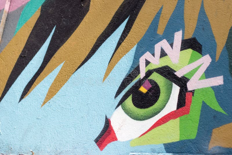 Abstract Graffiti by an Unidentified Artist on Wall. Editorial ...