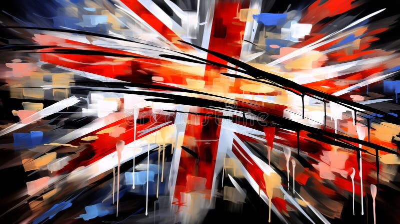 Abstract Graffiti Union Jack Flag Stock Illustration - Illustration of ...