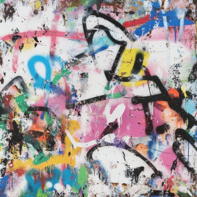 Abstract Graffiti Wall Art Texture Stock Illustration - Illustration of ...