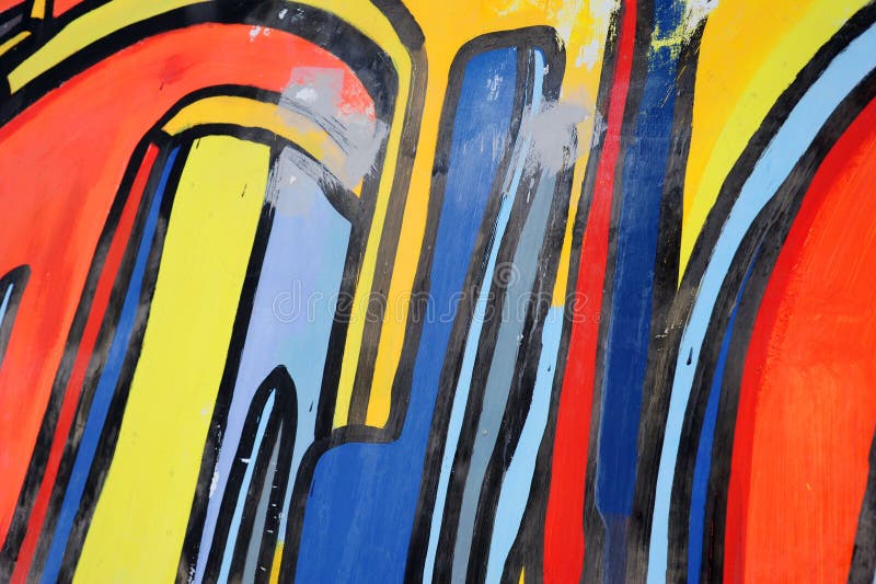 Abstract Drawing on the Wall,street Art Stock Illustration ...