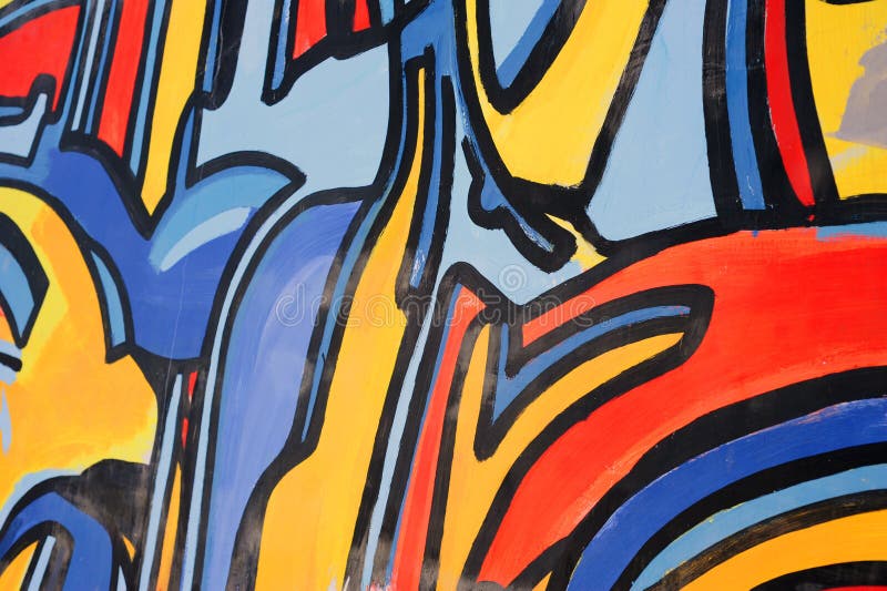 Abstract Drawing on the Wall,street Art Stock Illustration ...