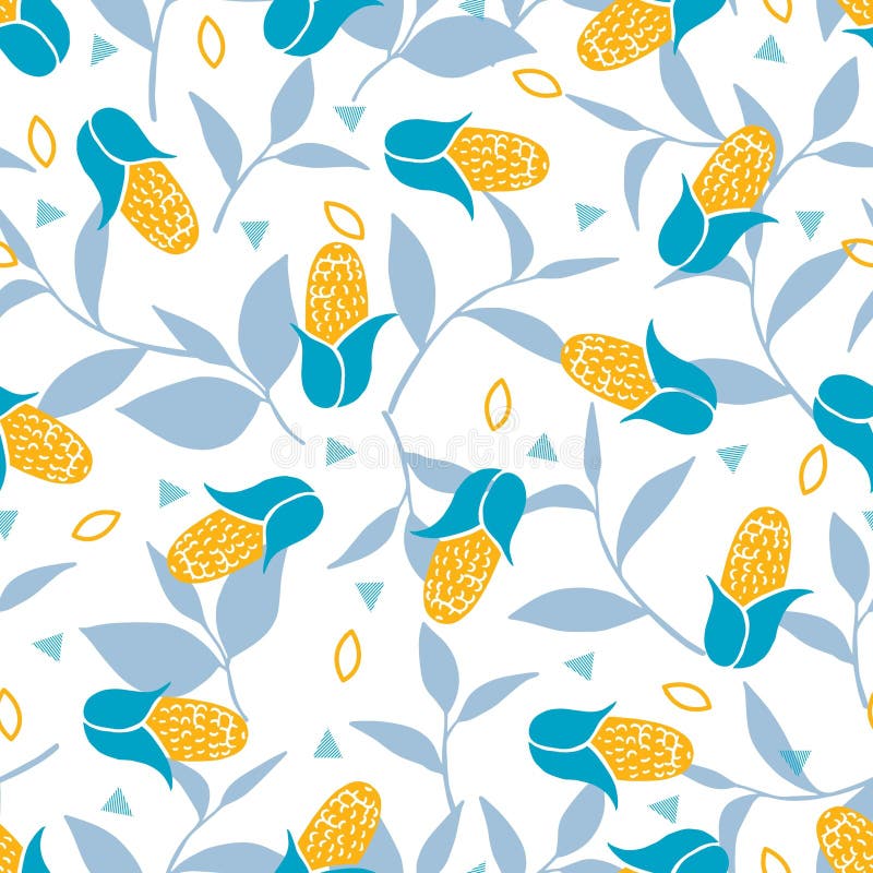 Abstract Grain Corn Cob Vector Graphic Organic Seamless Pattern Stock ...