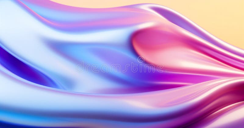 Abstract Grainy 3d Render Holographic Iridescent Wave in Motion ...
