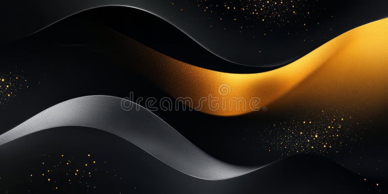 Abstract Grainy Gradient Background, Silver Gold Color Shape, Black ...