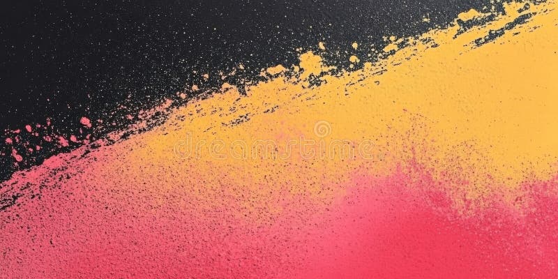 Abstract Grainy Gradient Background, Yellow Coral Color Shape, Black ...