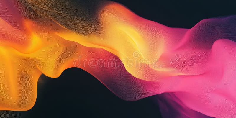 Abstract Grainy Gradient Background, Yellow Coral Color Shape, Black ...