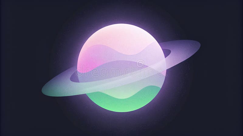 Abstract Grainy Gradient Texture with Planet with Ring in the Center ...