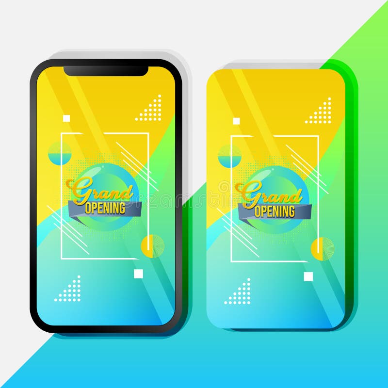 Abstract Grand Opening Mobile Promotion Template Design Stock ...