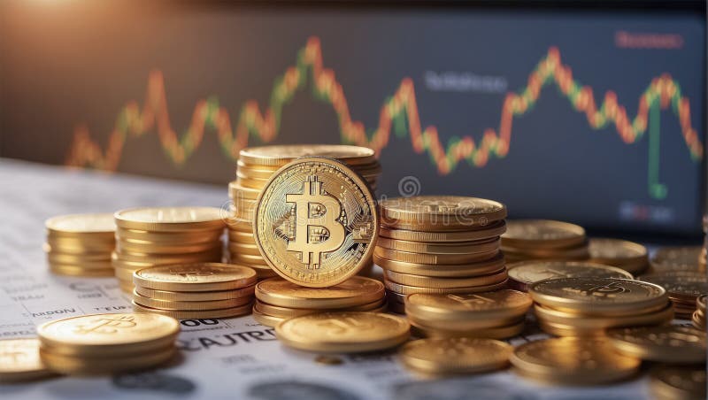 Abstract Graph of Bitcoin Growth According To Various Data. Stock Image ...