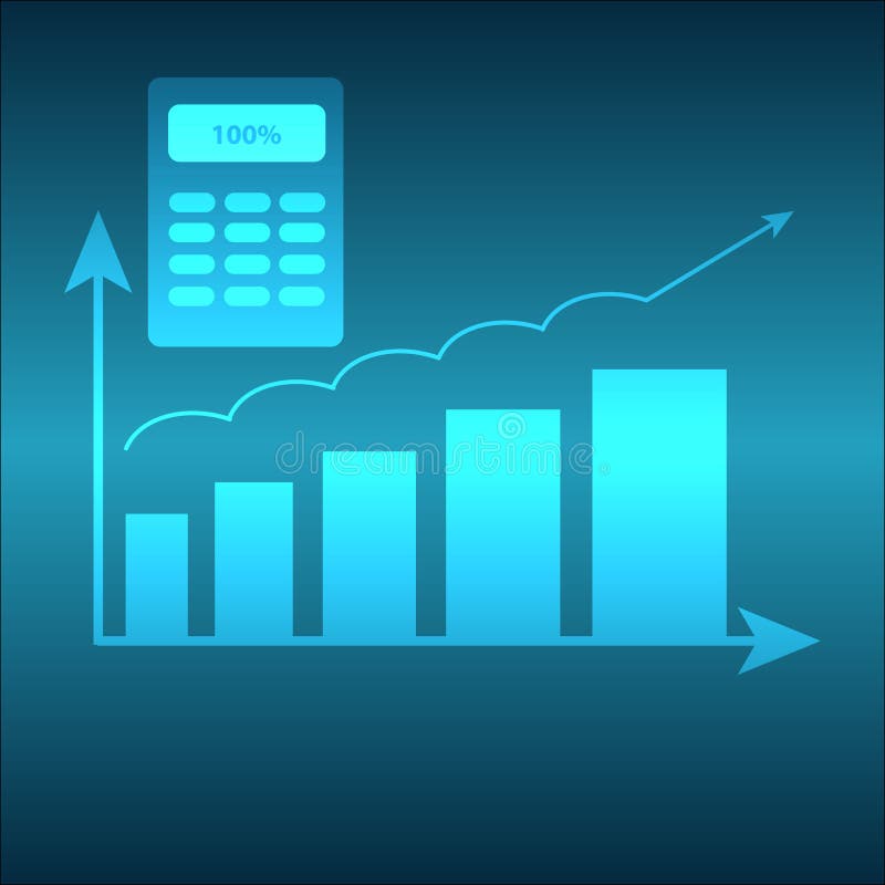 Abstract Graph on Blue Background Stock Vector - Illustration of graphs ...