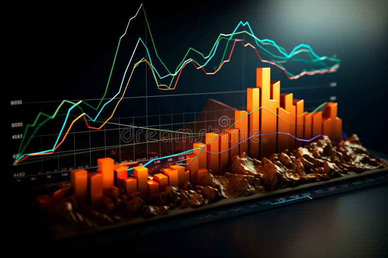 Abstract Graph, Comparison Statistics. Graph of Growth and Decline ...