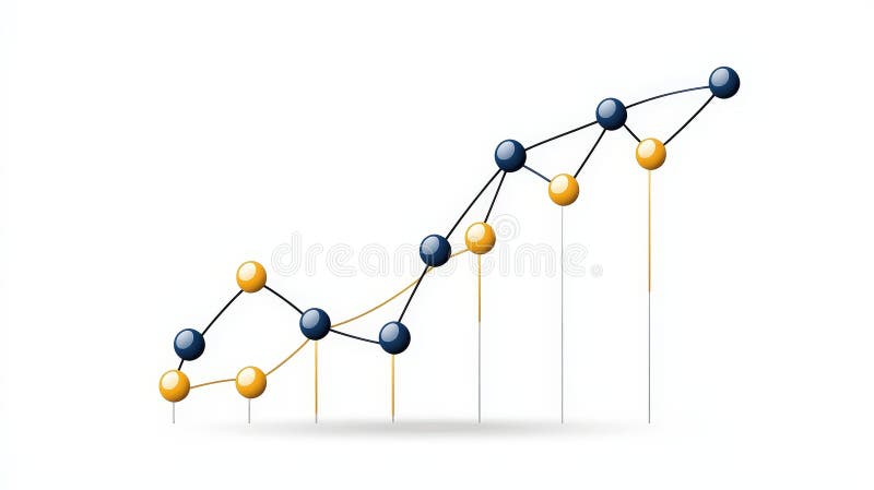 Abstract Graph Design with Rising Trend and Colorful Data Points on ...
