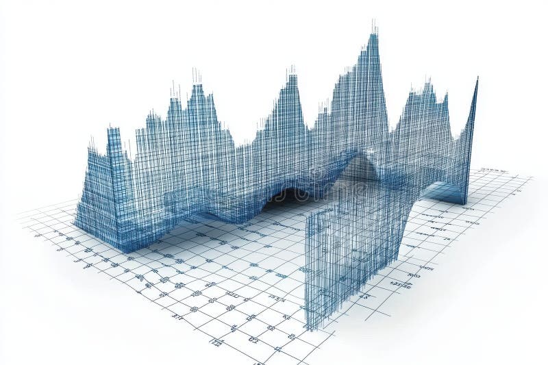 Abstract Graph on Grid Isolated on White Background Stock Illustration ...