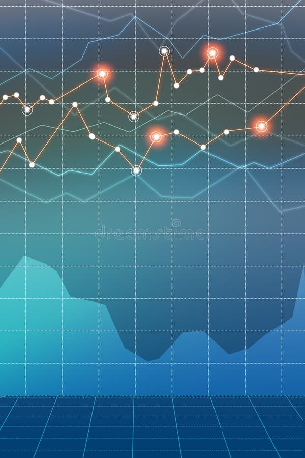 Abstract Graph on the Grid with Points of Light Stock Illustration ...