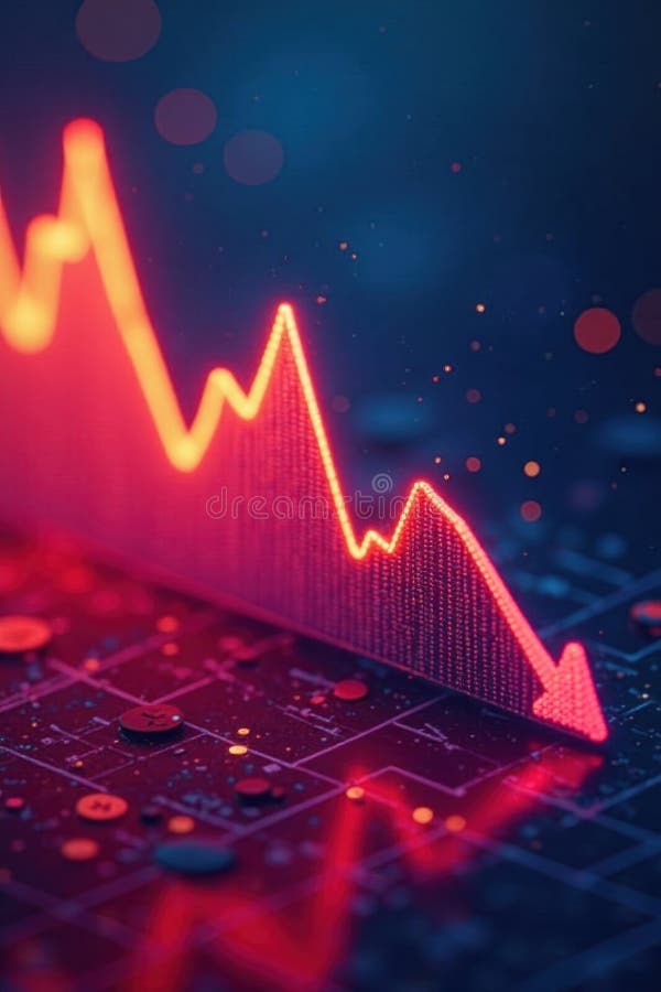 Abstract Graph Lines Depicting Economic Downturn, Design, Data, Peak ...