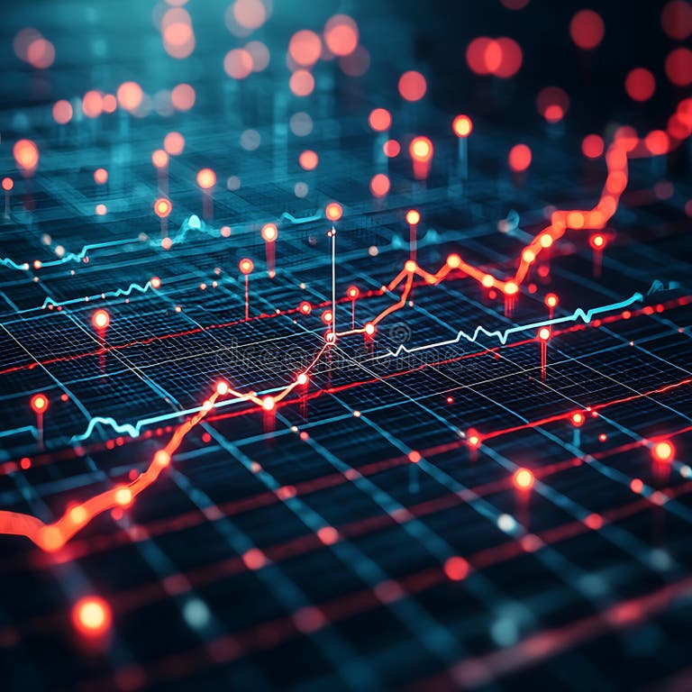 Abstract Graph Trend Data Analysis Digital Grid Stock Image - Image of ...
