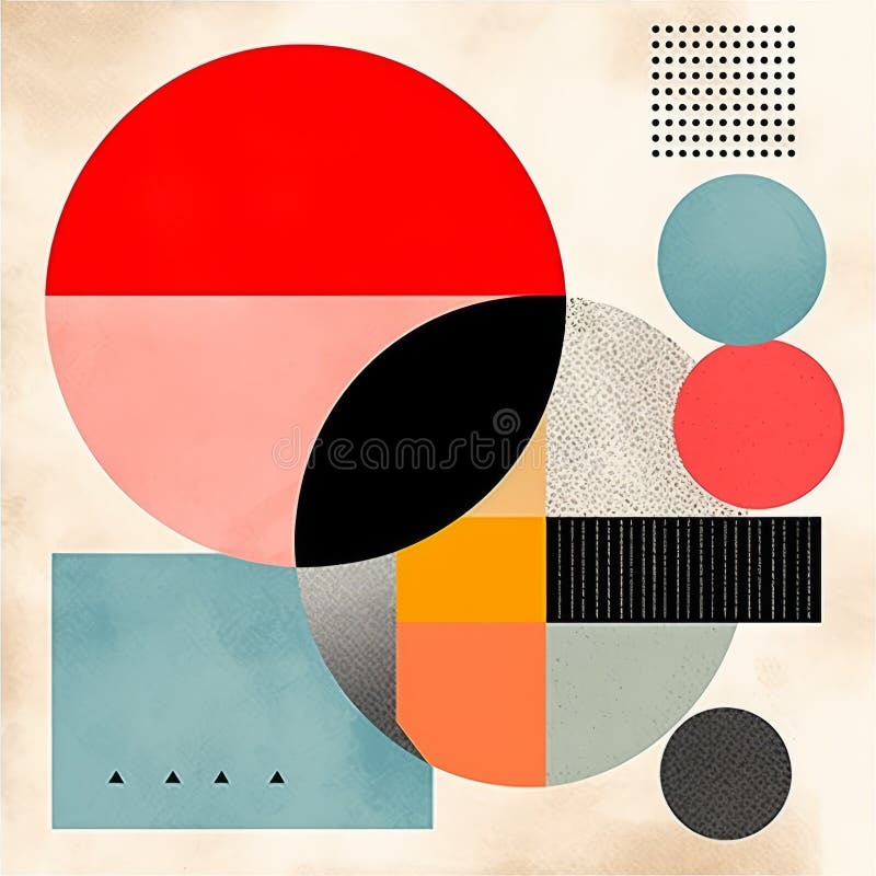 Abstract Graphic Art: Textured Compositions with Geometric Shapes Stock ...