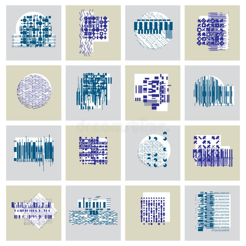 Abstract Graphic Arts Set, Geometric Illustrations Collec Stock ...