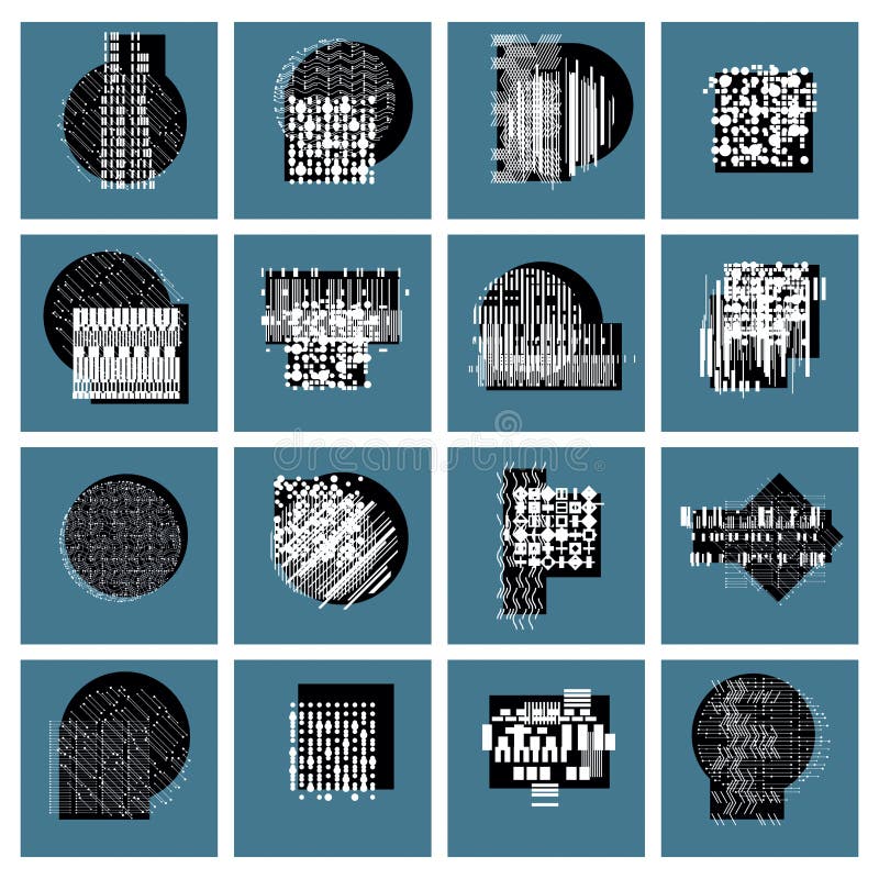 Abstract Graphic Arts Set, Vector Geometric Illustrations Collection ...