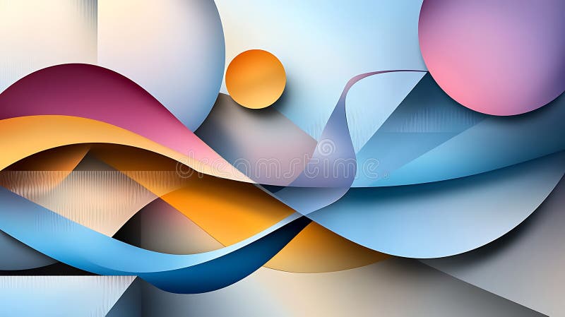 Abstract Graphic Background with Colorful Circles and Curves Stock ...