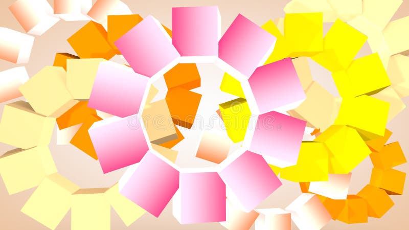 Abstract Graphic Background from Rotating Cubes, 3D Rendering Stock ...