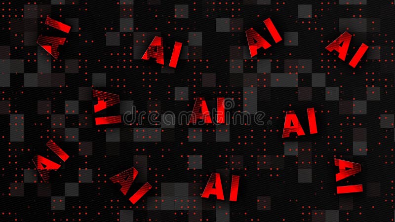 Abstract Graphic Background with Various Red AI Letters Stock ...