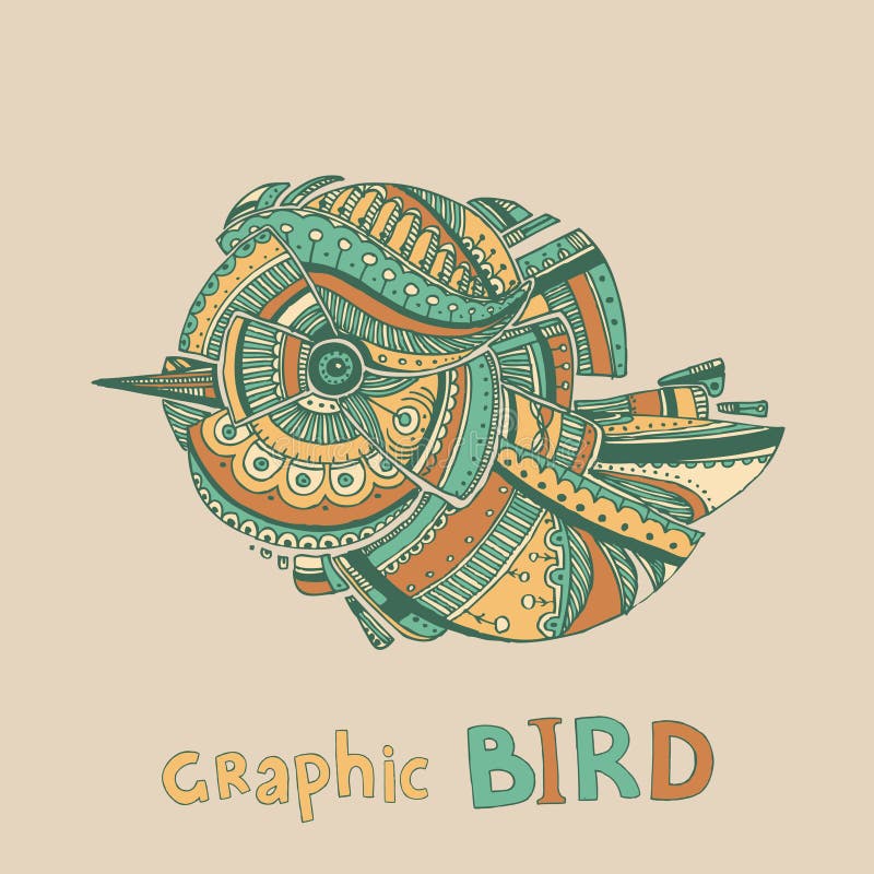 Abstract graphic bird stock illustration. Illustration of cartoon ...