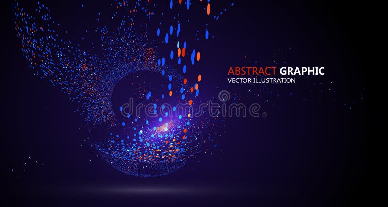 Abstract Graphic Composed of Colorful Particles, Vector Illustration ...