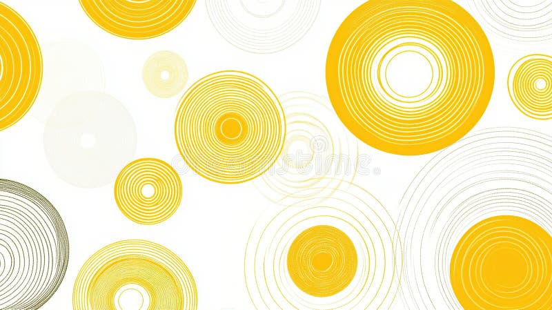 Abstract Graphic Design with Concentric Circles in Yellow and Gray ...