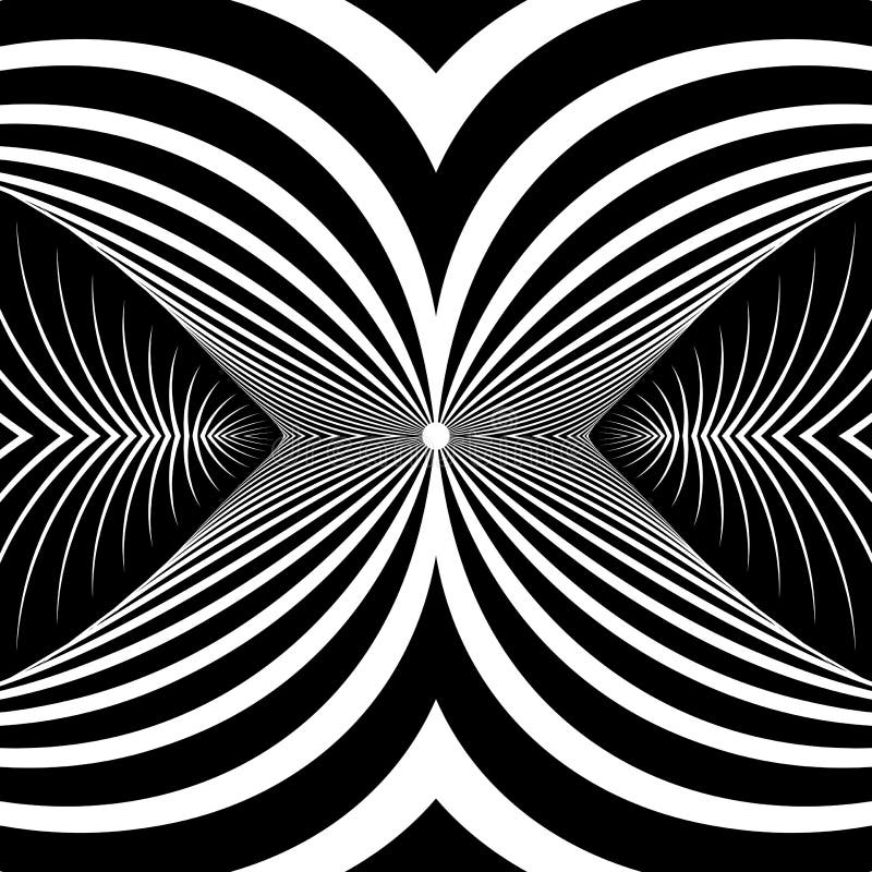 Abstract Op Art Graphic Design. Illusion of Torsion Rotation Movement ...