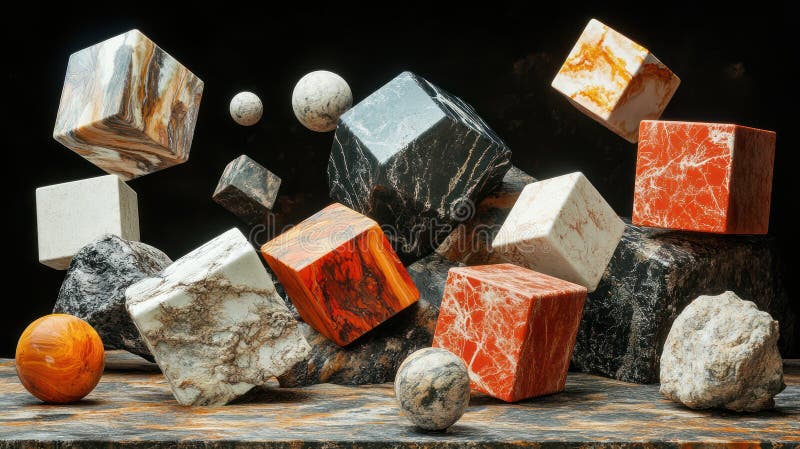 Dynamic 3D Cubes and Shapes in Fluid Motion - Abstract Graphic Design ...