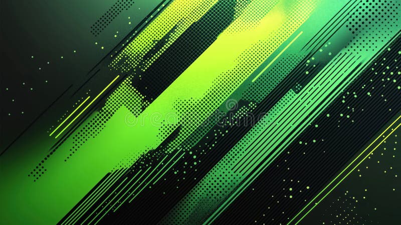 Abstract Graphic Design with Green Gradient Grunge Style. Dynamic Lines ...