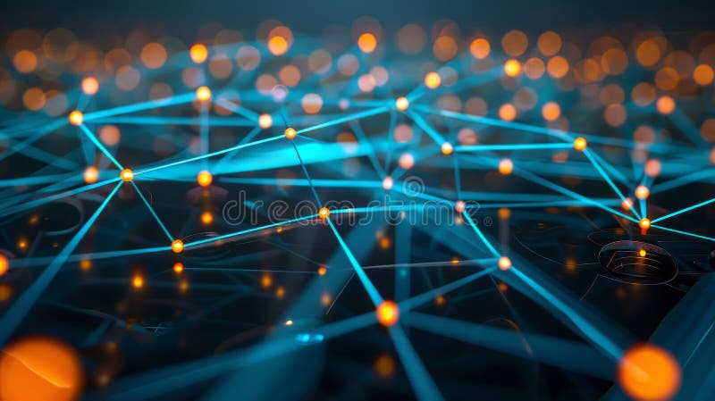 Abstract Graphic Design of Interconnected Nodes Stock Illustration ...
