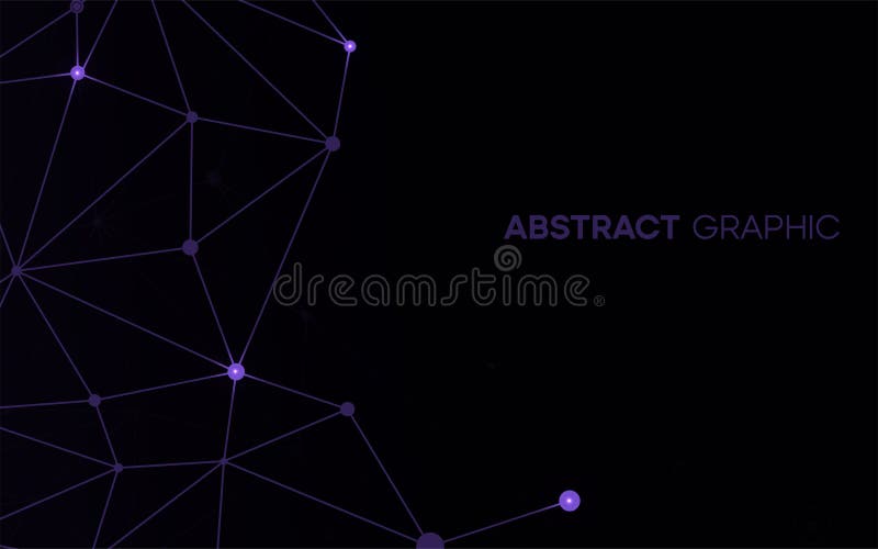 Abstract Graphic Design with Purple Plexus Line. Geometric Polygon ...
