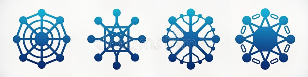 Abstract Graphic Design Showing Interconnected Nodes Forming Complex ...