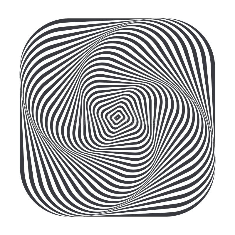 Abstract Op Art Graphic Design. Illusion of Torsion Rotation Movement ...