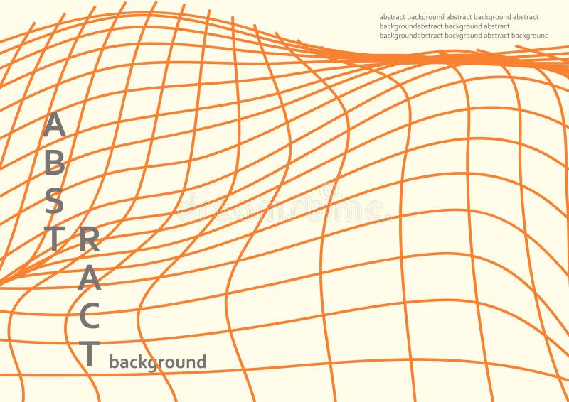 Abstract Graphic Design. Wireframe Background. Orange Grid Ripple ...