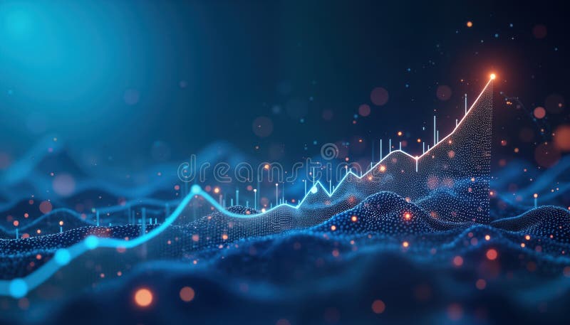 Abstract Graphic Displays Upward Trend. Data Visualization Charts ...