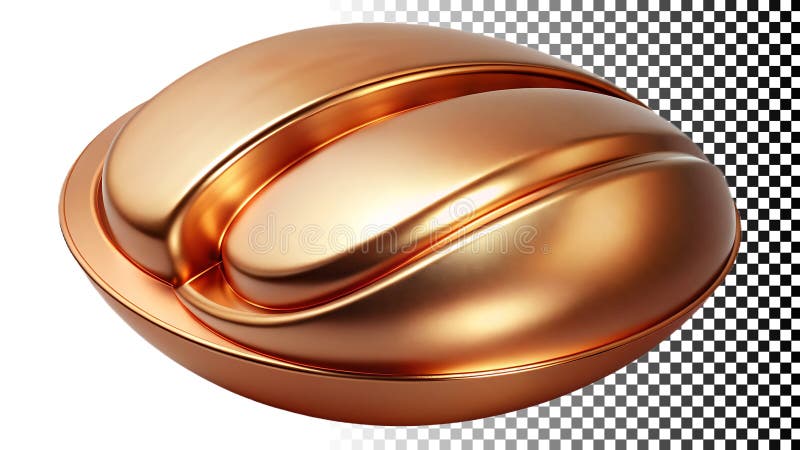 Abstract Golden Smooth Rounded Object, Luxurious Organic Shape Png ...