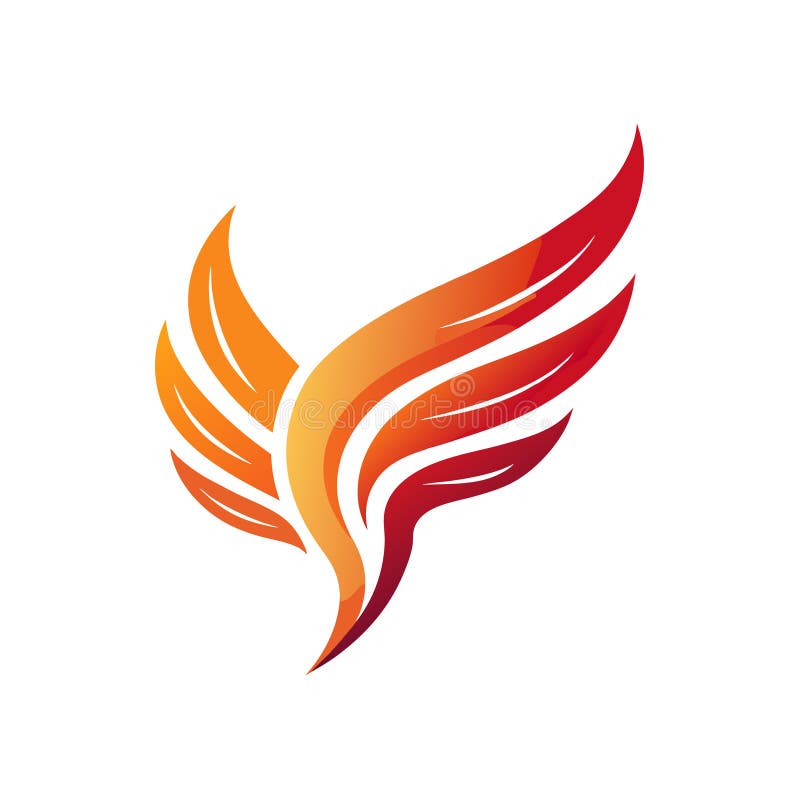 Abstract Fire Wing Logo Design with Dynamic Gradient, Represents Power ...
