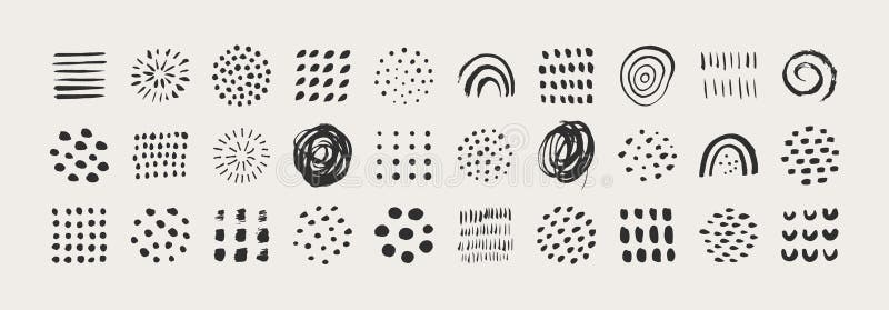 Abstract Graphic Elements in Minimal Trendy Style. Vector Set of Hand ...