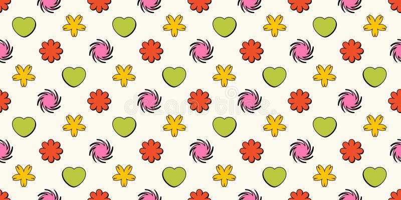 Abstract Graphic Elements Seamless Pattern. Brutal Figure in Trendy ...